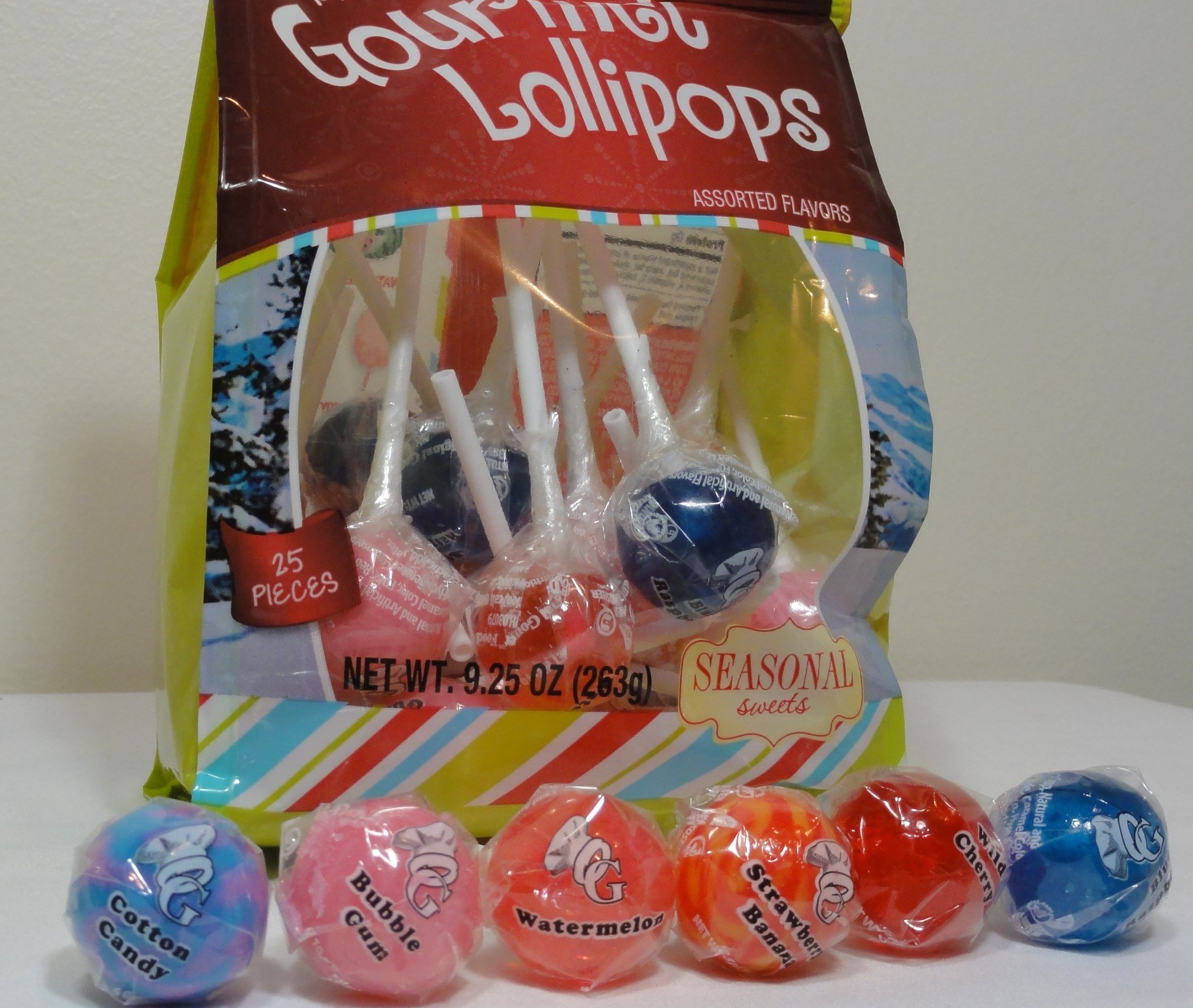 Mini Gourmet Lollipops Bubble Gum Watermelon Cotton Candy Blue ...