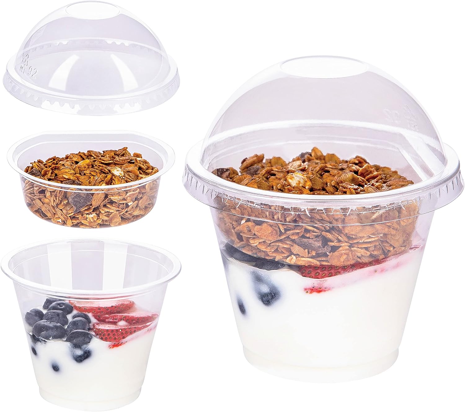 Amazon.com | [25 Sets - 9 oz] Parfait Cups with Lids and Inserts ...