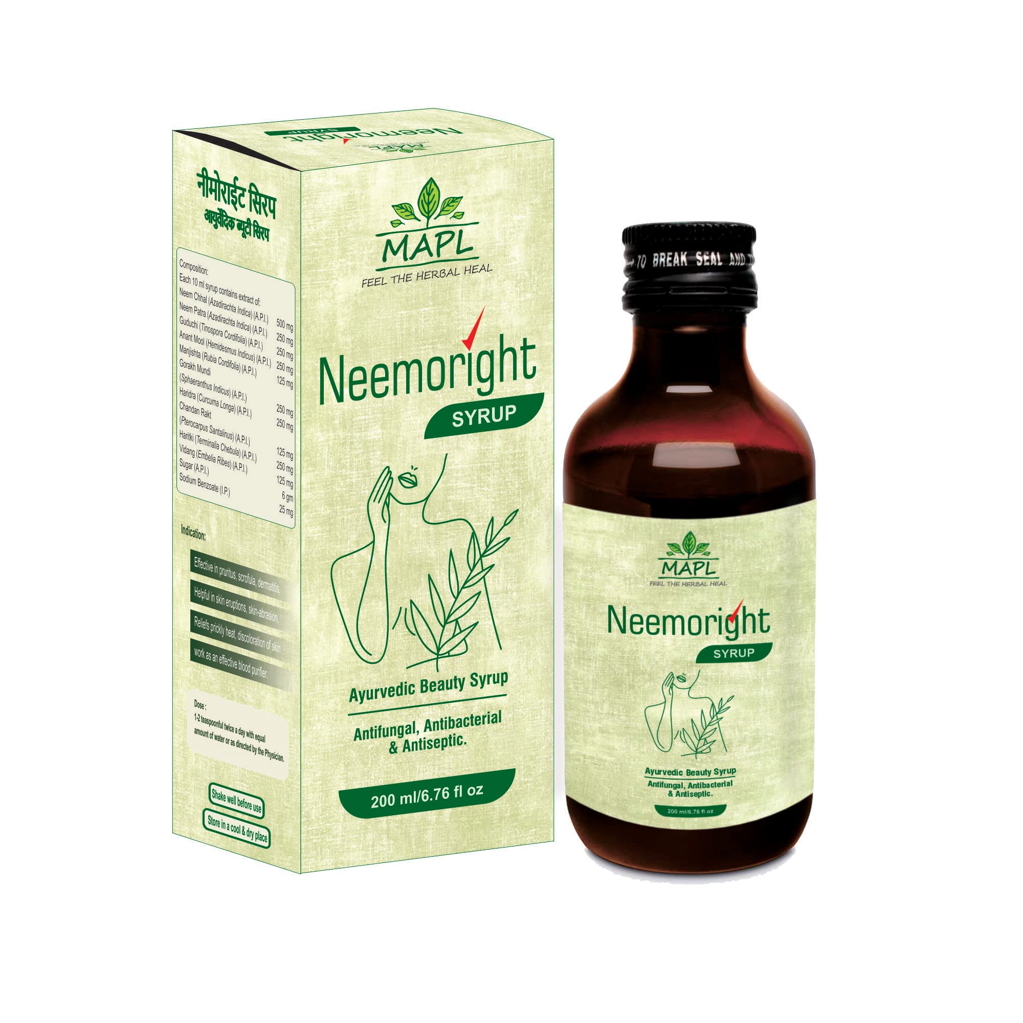 Buy MAHESHWARI AYURVED PVT LTD Mapl Neemoright Syrup-Ayurvedic Blood ...
