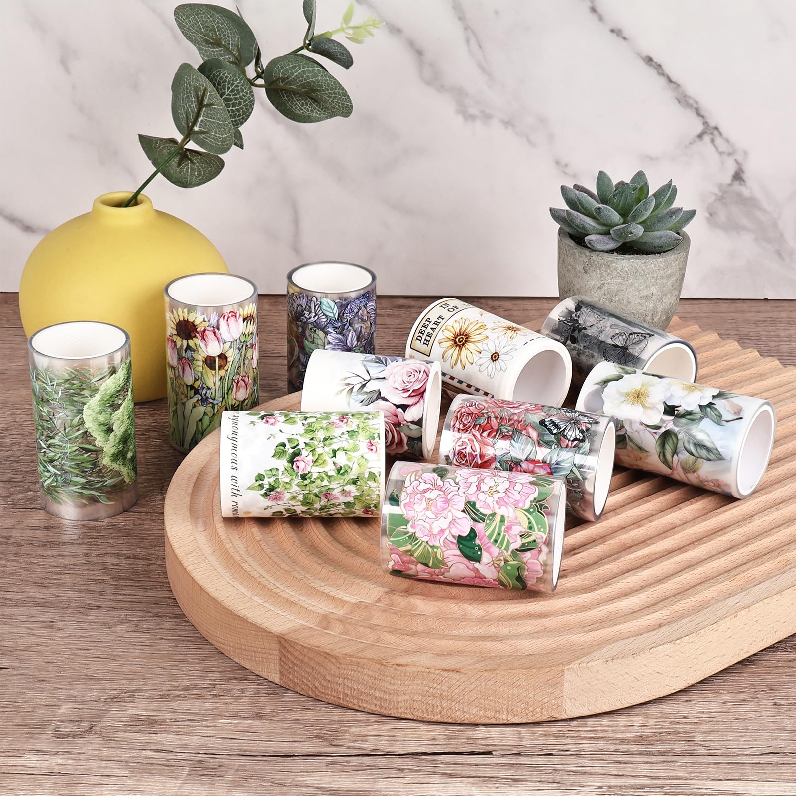 Snapklik.com : Temiary 6 Rolls PET Washi Tapes, Floral Tape Set For ...