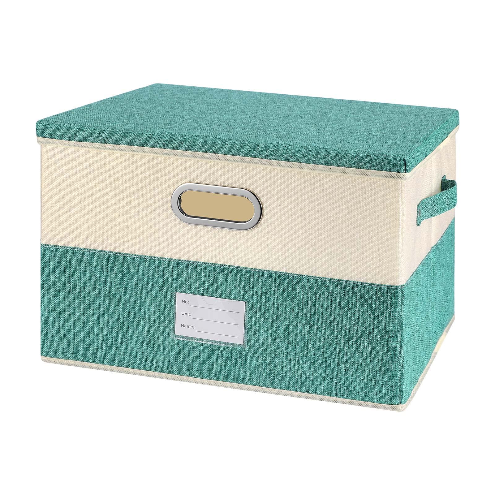 Amazon.com: Valease Large Linen Fabric Foldable Storage Bins with ...