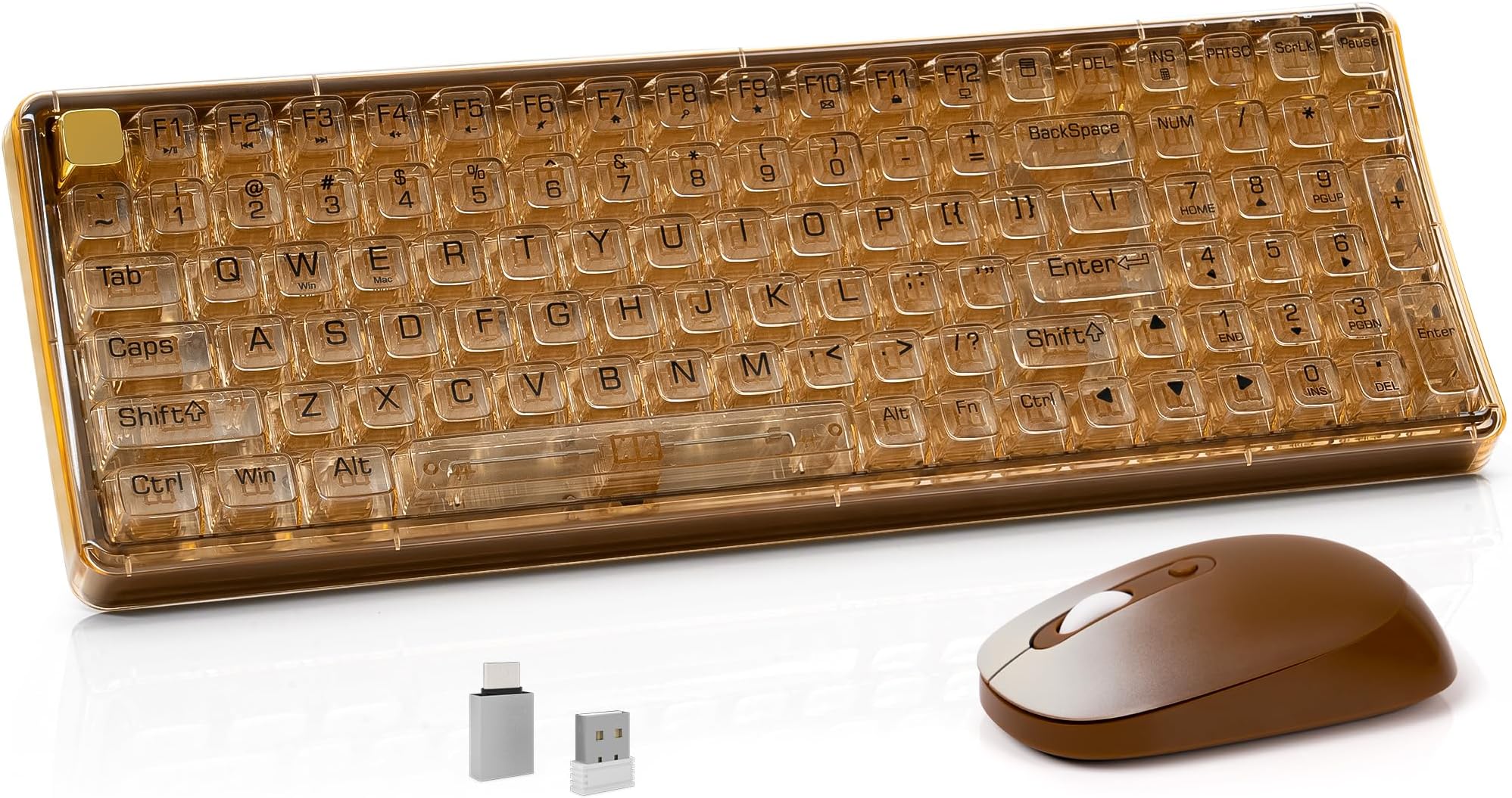 Amazon.com: Transparent Wireless Keyboard and Mouse Combo, NEOBELLA Tea ...