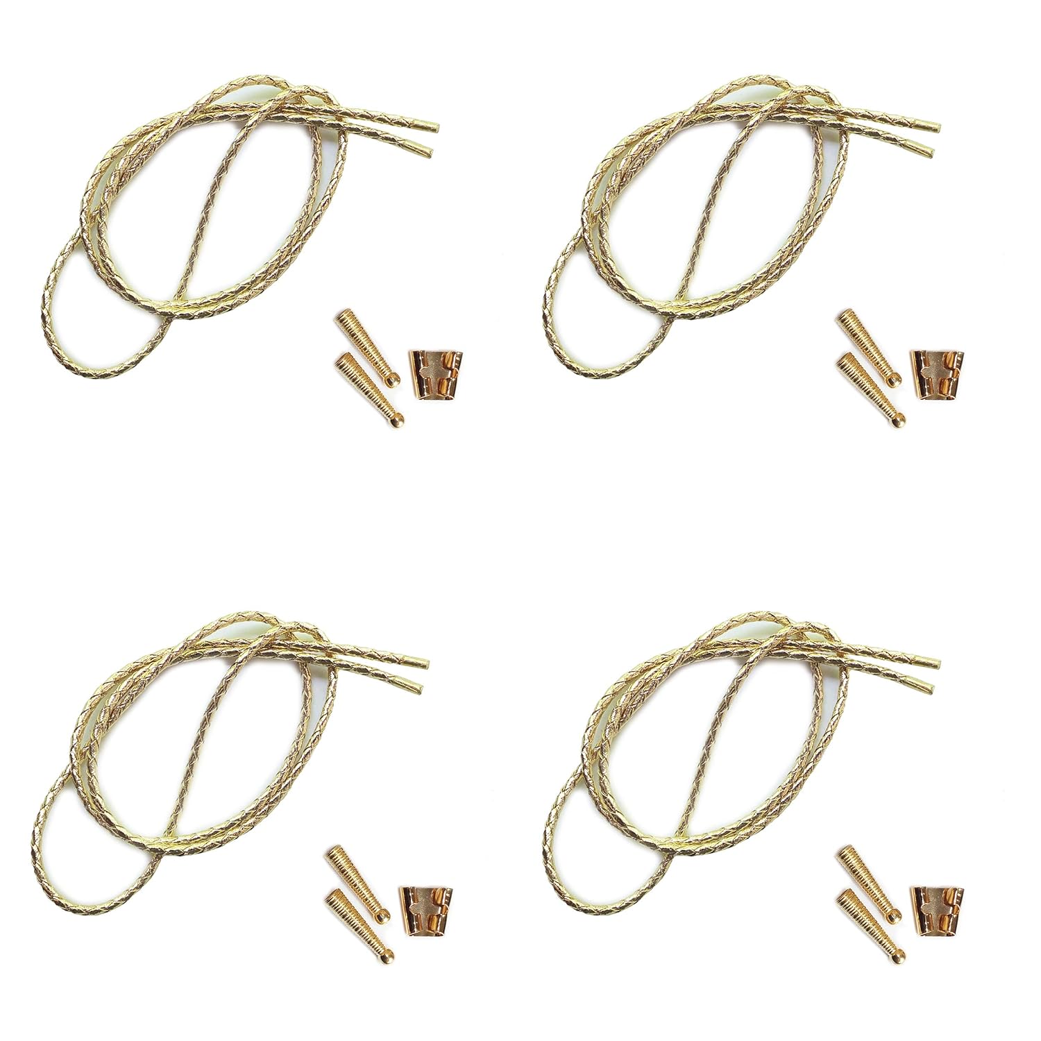 Blank Bolo String Tie Parts Kit Standard Slide Textured Tips Gold Vinyl ...