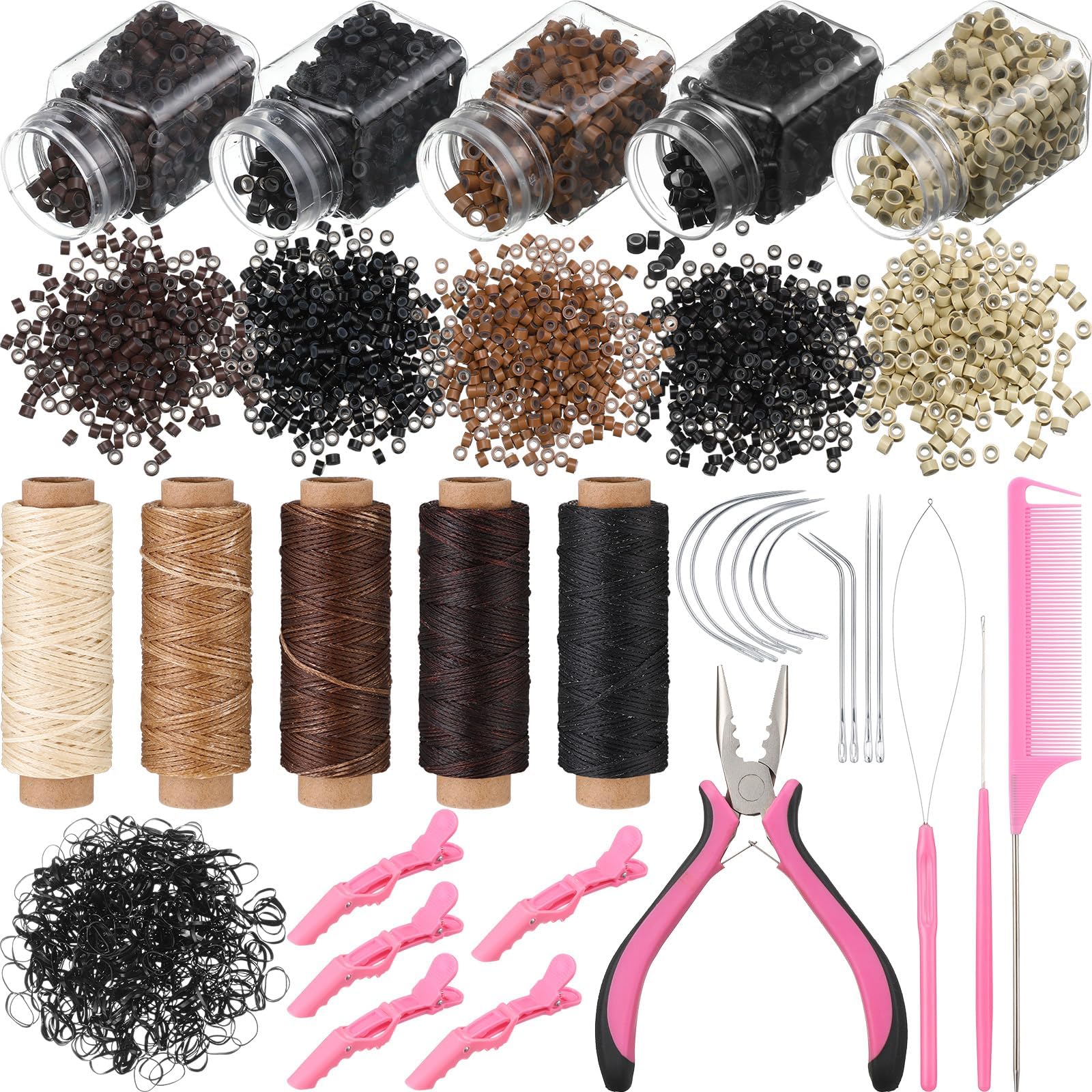 Amazon.com: YANTAISIYU Hair Extensions Tool Kit: 200 Pcs Silicone Lined ...