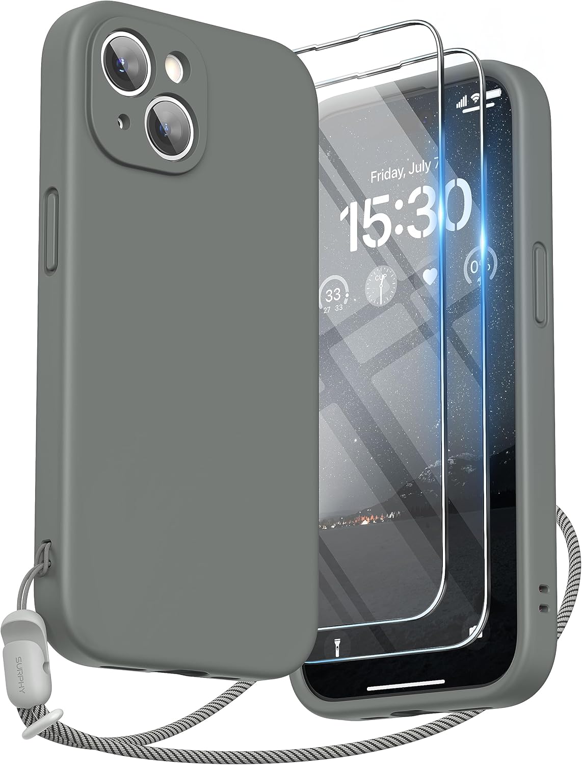 Amazon.com: SURPHY Designed for iPhone 15 Case with Screen Protector ...