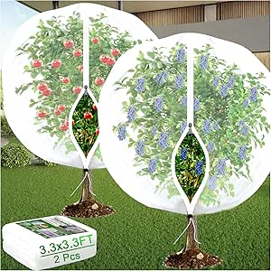 Amazon.com : Large Fruit Trees Netting Cicadas - 2Pcs 3.3X3.3FT with Zipper and Drawstring,bird ...