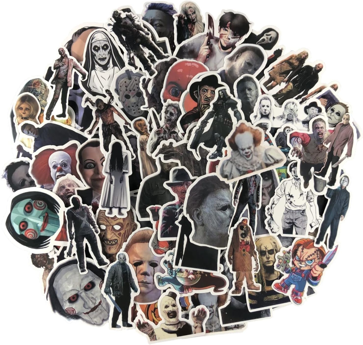 Amazon.com: 71 Pcs Thriller Horror Sticker Movie Killer Role Character ...