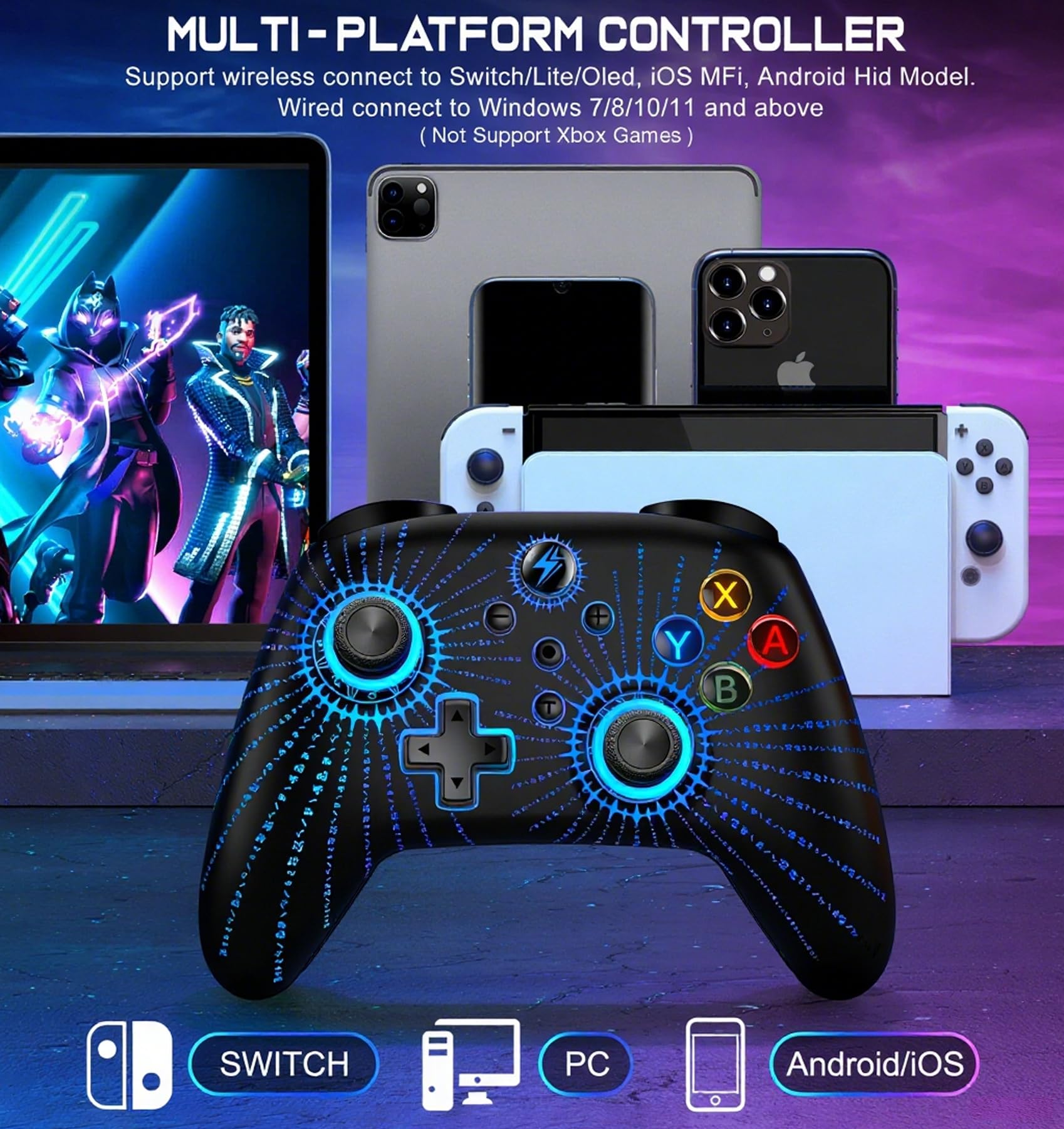 Snapklik.com : Wireless Switch Controller For Nintendo Switch/Lite/OLED, Switch Pro Controller ...