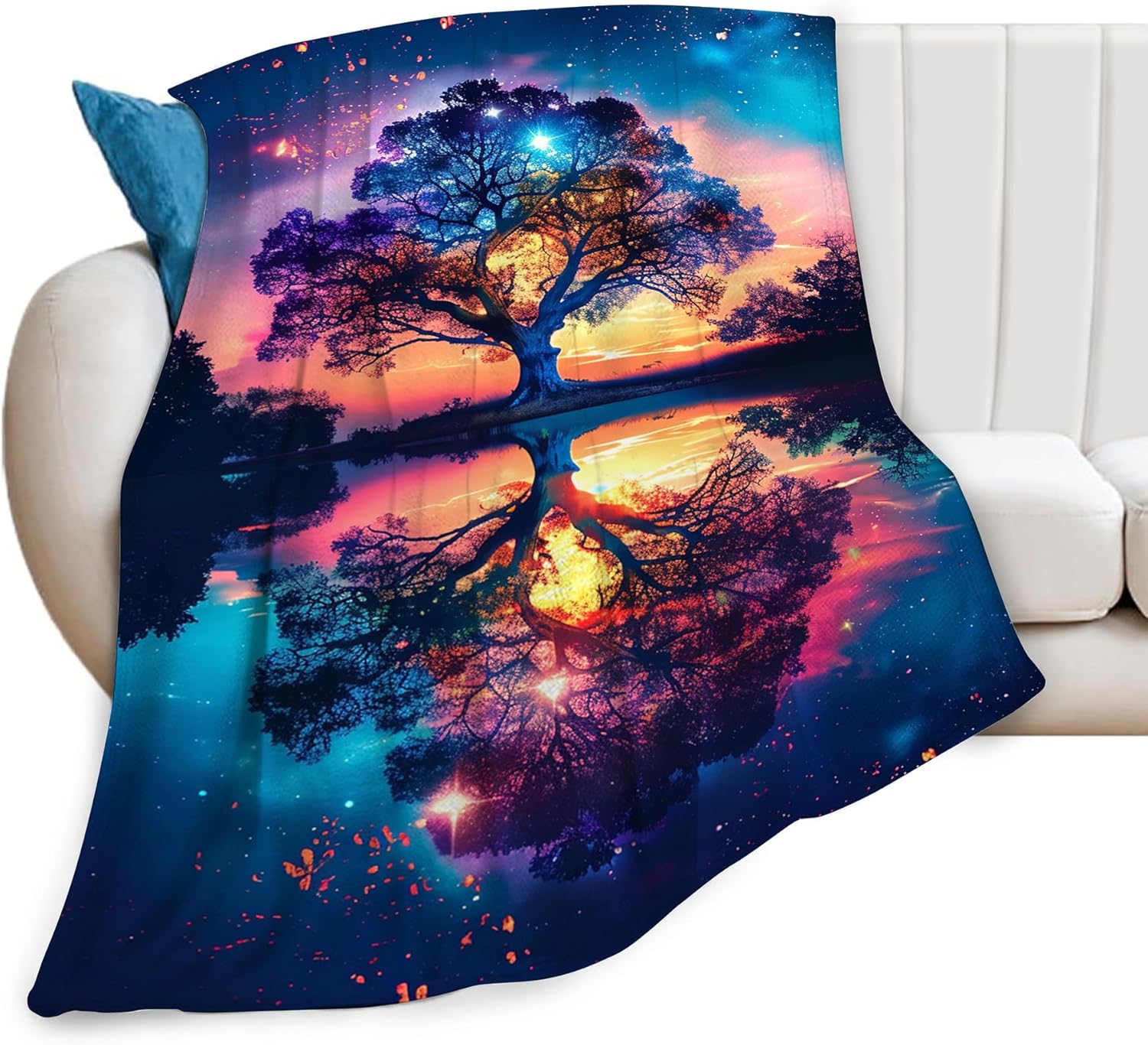 Amazon.com: Tree of Life Fantasy Throw Blanket - Soft, Warm, Cozy ...