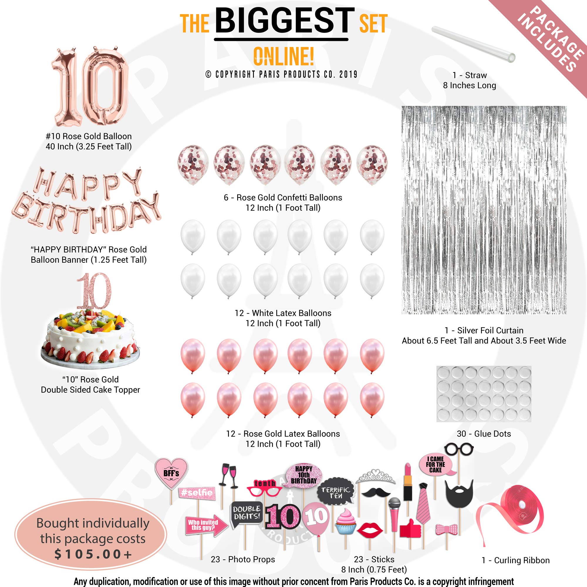 72 Piece 10th Birthday Decorations For Girls With Photo Props 10th 72 Piece 10th Birthday Decorations For Girls With Photo Props 10th
