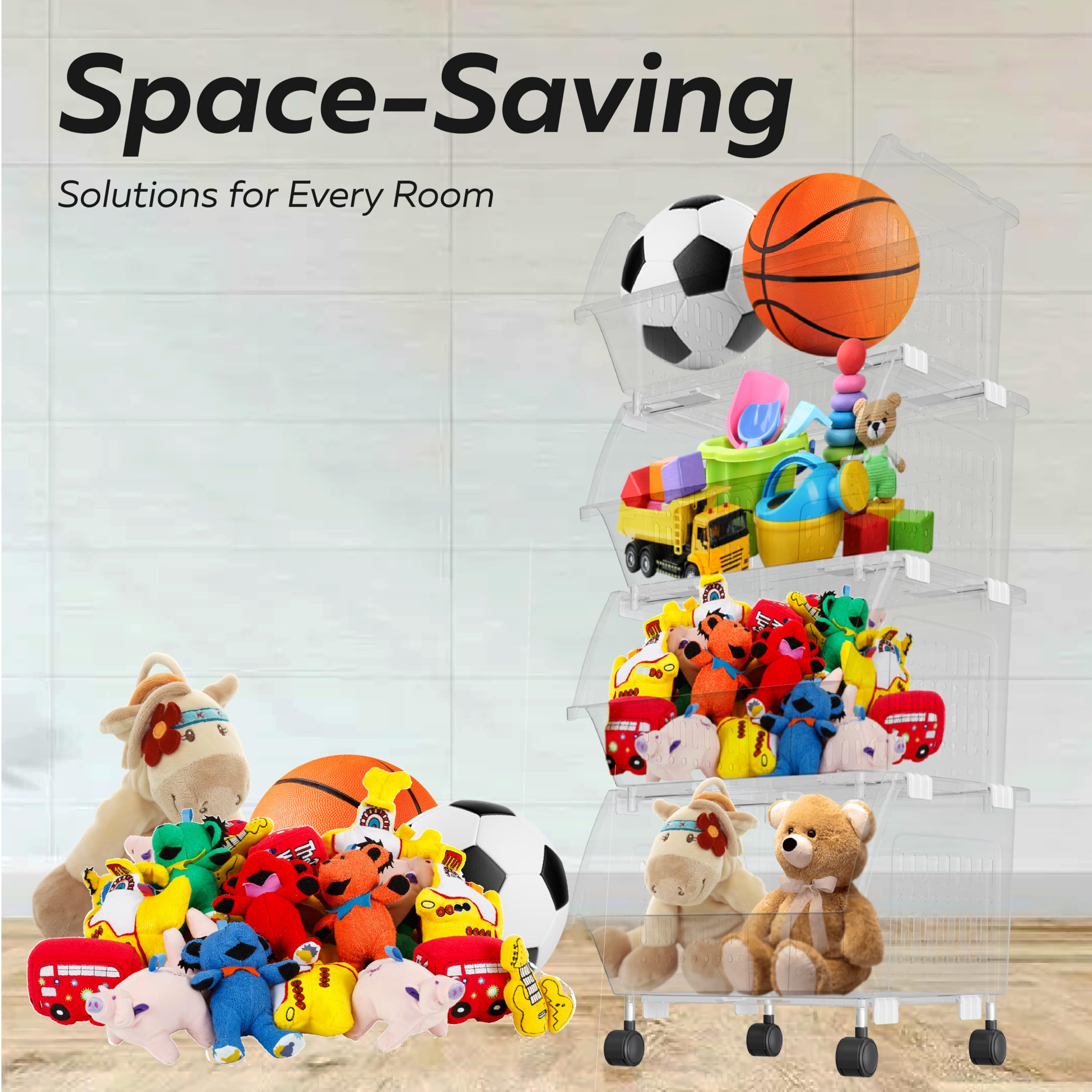 Snapklik.com : Skywin Plastic Stackable Storage Bins Clear - 8 Pack ...