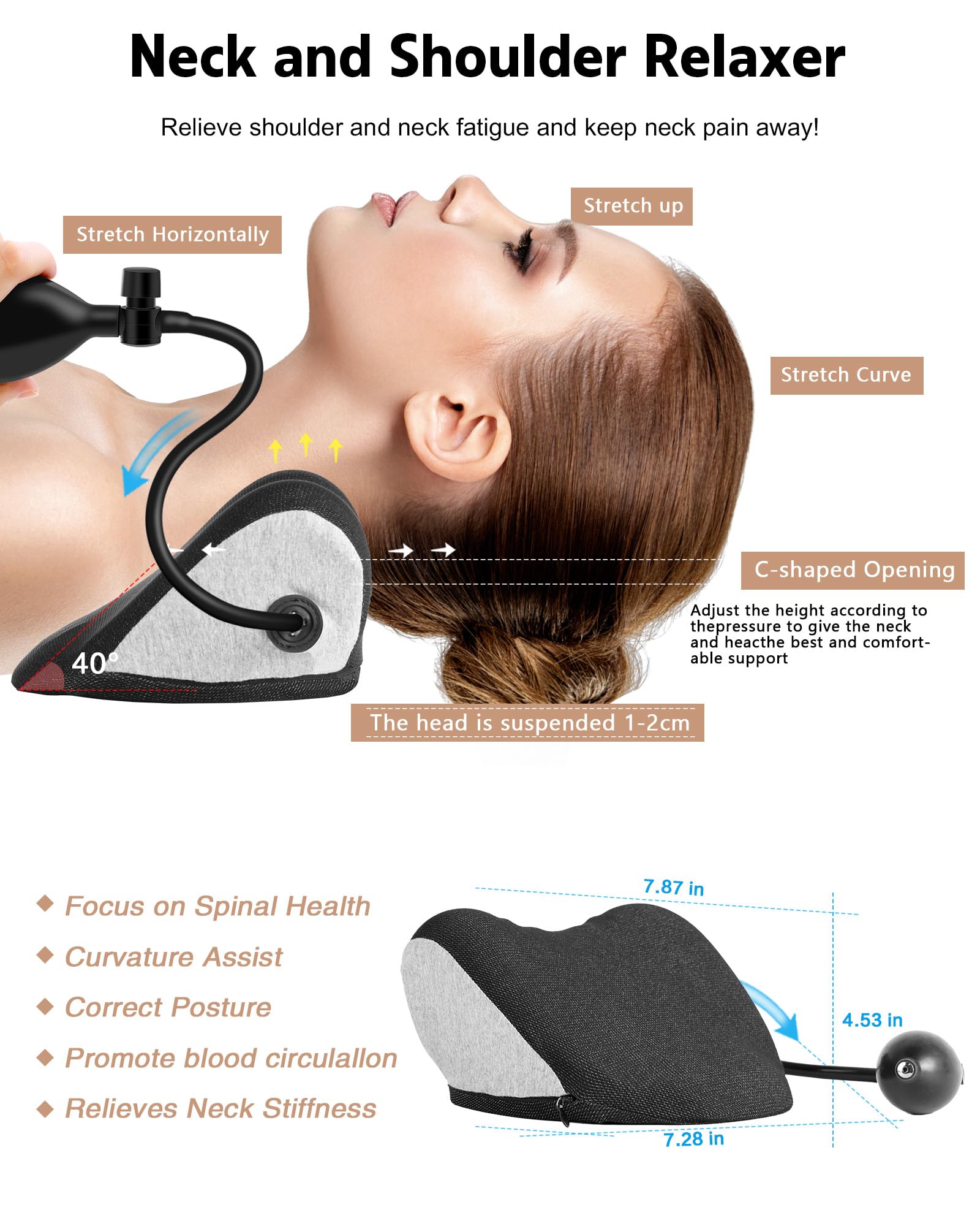 Snapklik.com : Height-Adjustable Neck Stretcher - Inflatable Neck And ...