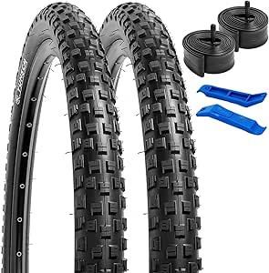 Amazon.com : YUNSCM 2-PCS 26" Bike Tires 26x2.125/57-559 60TPI and 26" Bike Tubes Schrader Valve ...