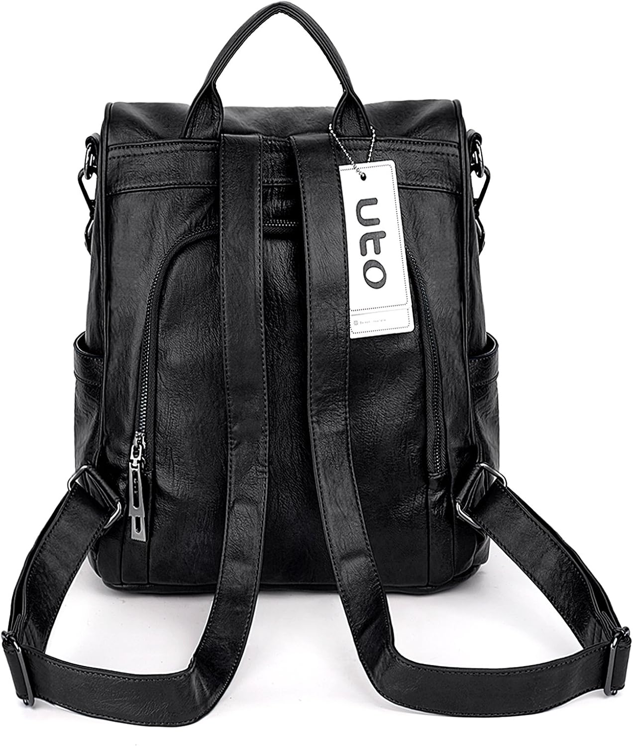UTO Women Anti-Theft Backpack Purse PU Washed Leather Ladies Tassels ...