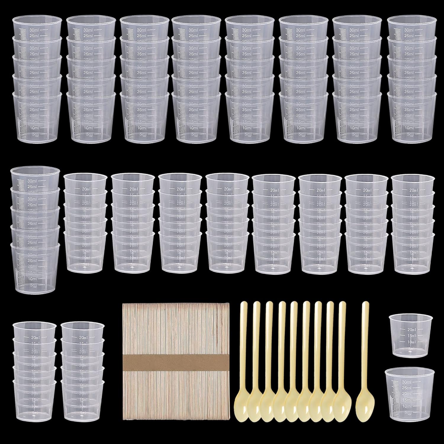 Amazon.com: Woohome 100 PCS Transparent Scale Cups 20 ml 30 ml Plastic ...
