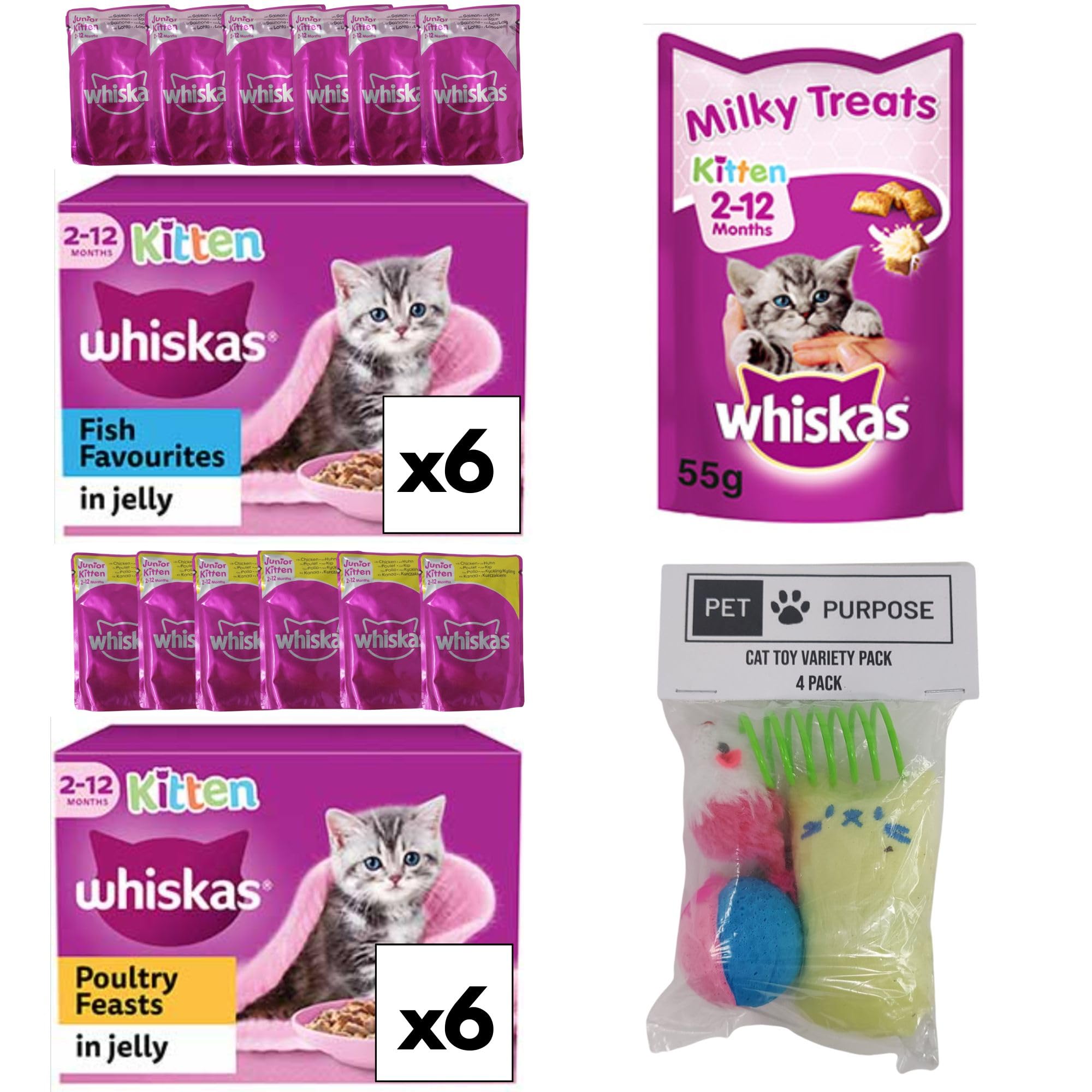 Whiskas Kitten Food Wet | Poultry Selection in Jelly 6x 85g Fish ...