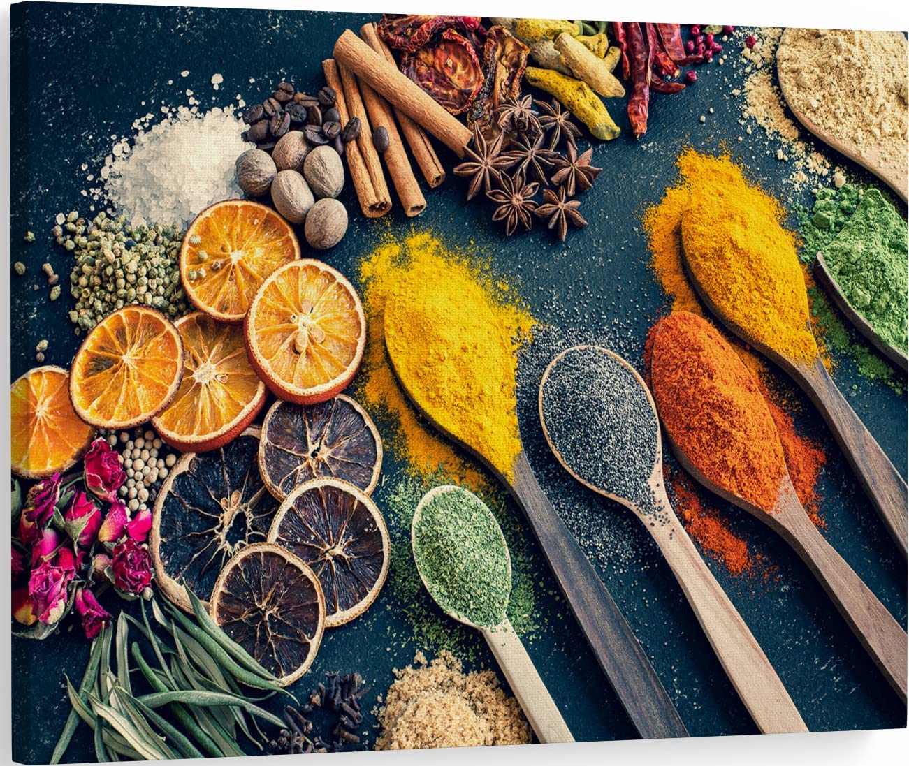 Amazon.com: Spices Canvas Wall Art Colorful Kitchen Wall Decor Spice ...