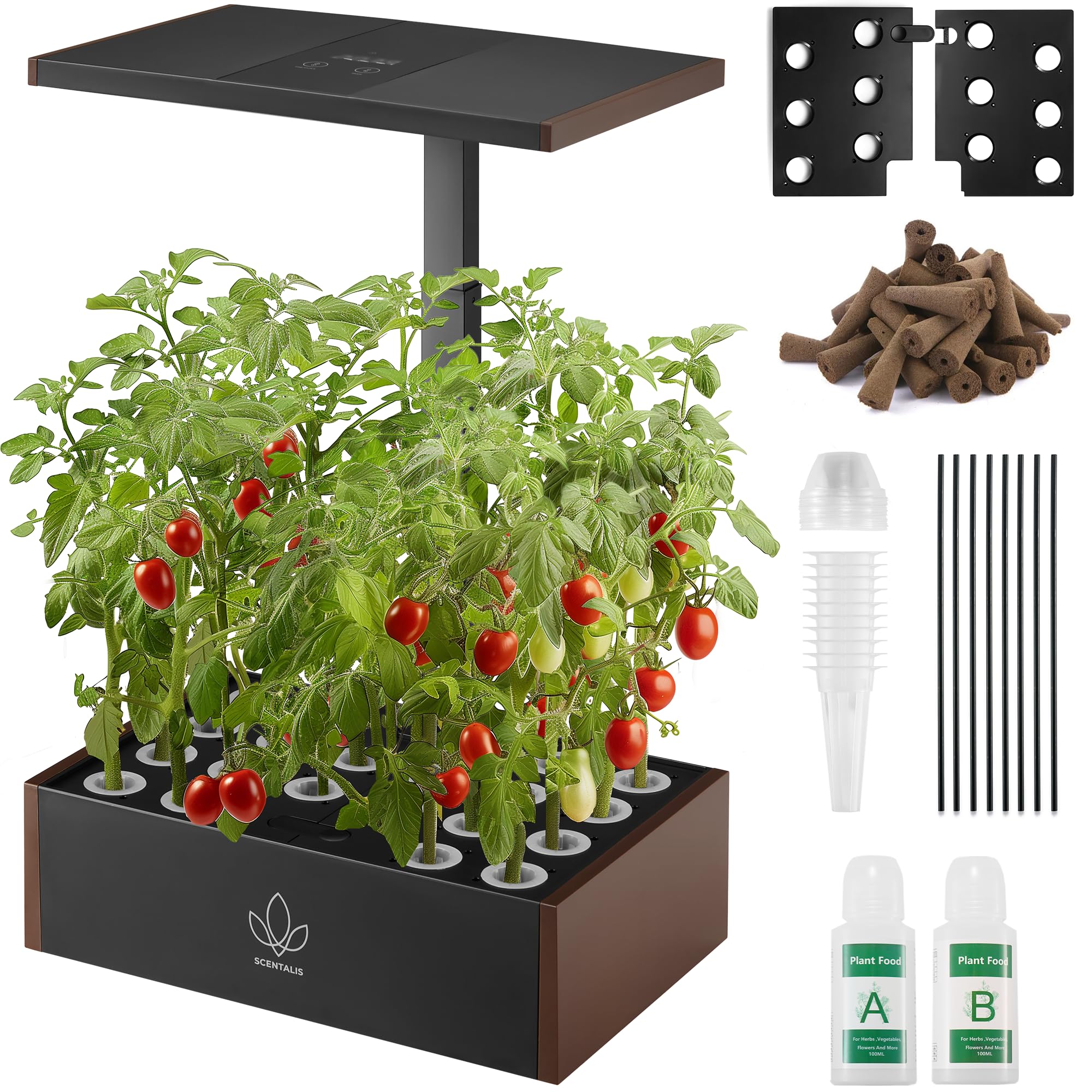 Scentalis Hydroponisches Anzuchtsystem mit Pflanzenlampe Vollspektrum ...