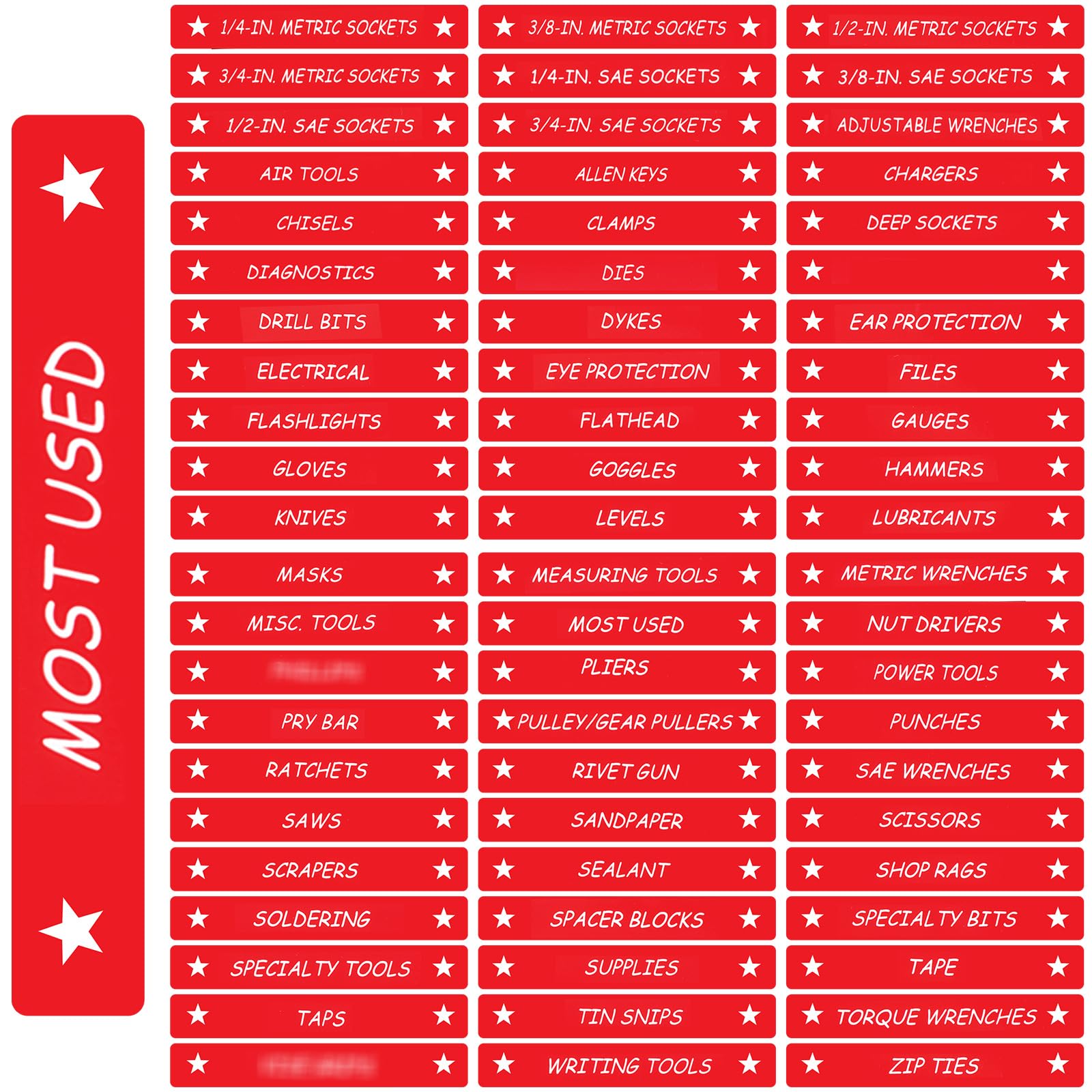 Snapklik.com : Tenare Toolbox Organization Magnetic Labels - 66 Pcs ...