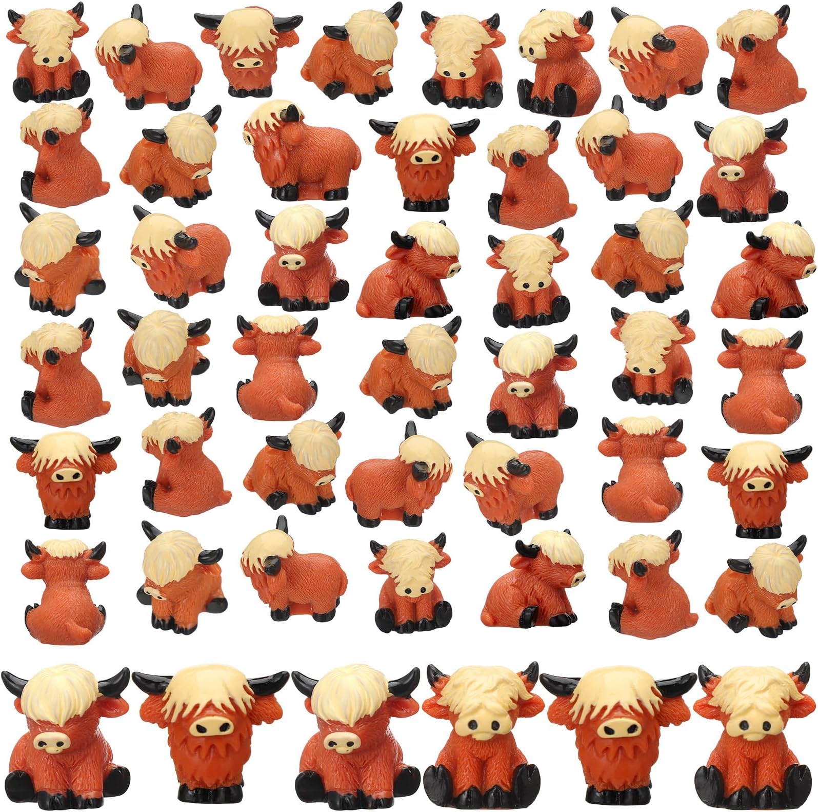 Amazon.com: Resin Highland Cow Figurine Highlander Cow Ornaments ...