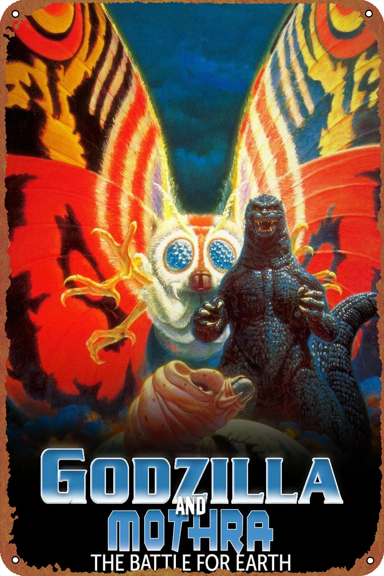 Snapklik.com : Godzilla Vs Mothra Movie Poster Poster Vintage Tin Sign ...