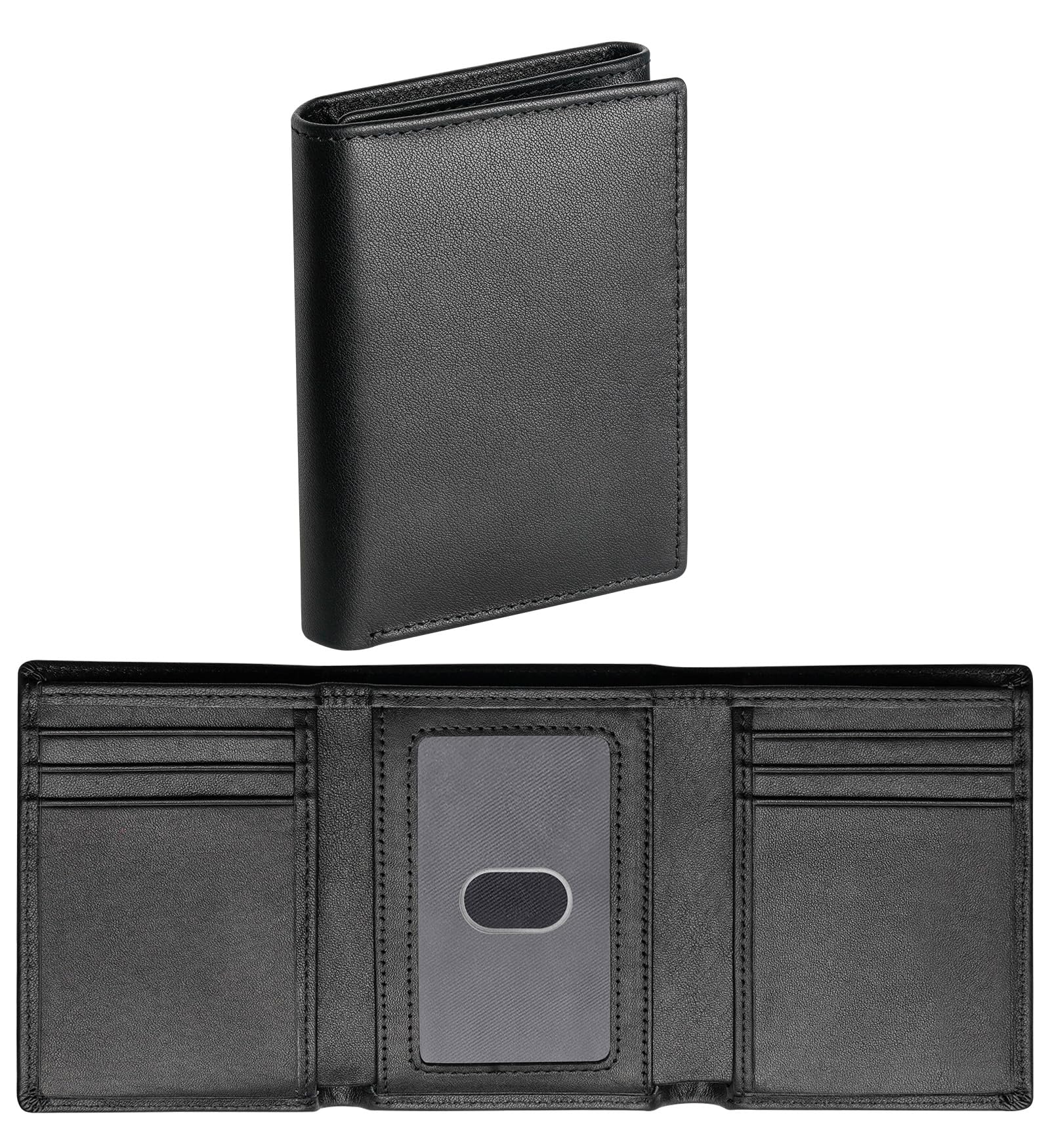 Amazon.com: BSMUWOT Genuine Leather Trifold Wallet for Men, Rfid ...