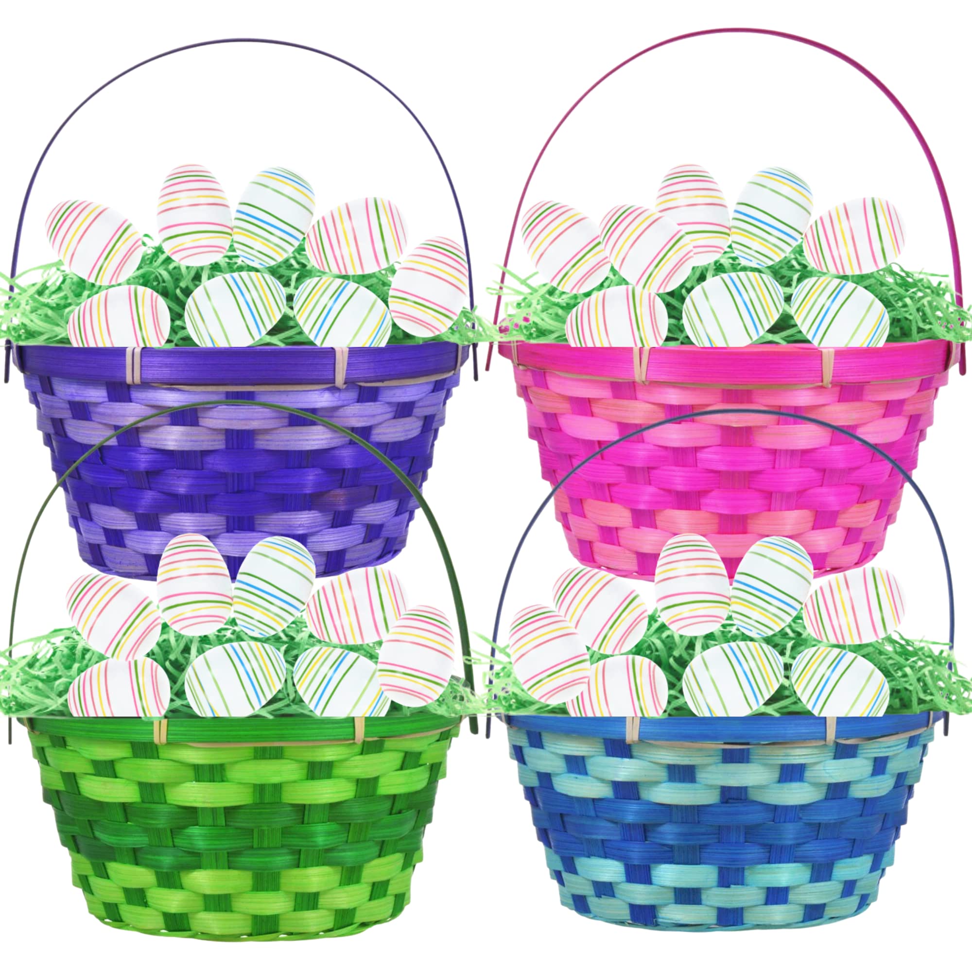 Amazon.com - GS Woven Bright Bamboo Easter Baskets (2pcs.) & Easter ...