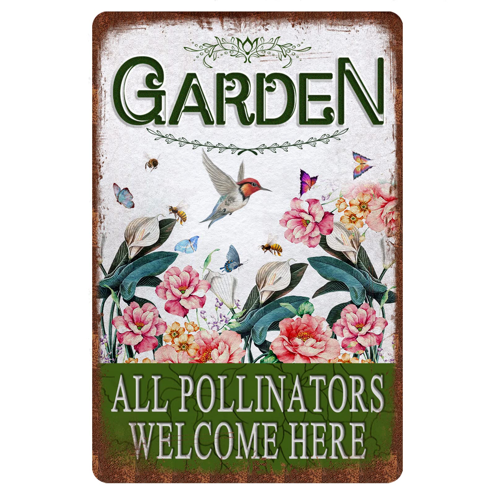 Amazon.com: Vintage Garden Tin Signs - Retro Backyard Wall Decor Metel ...