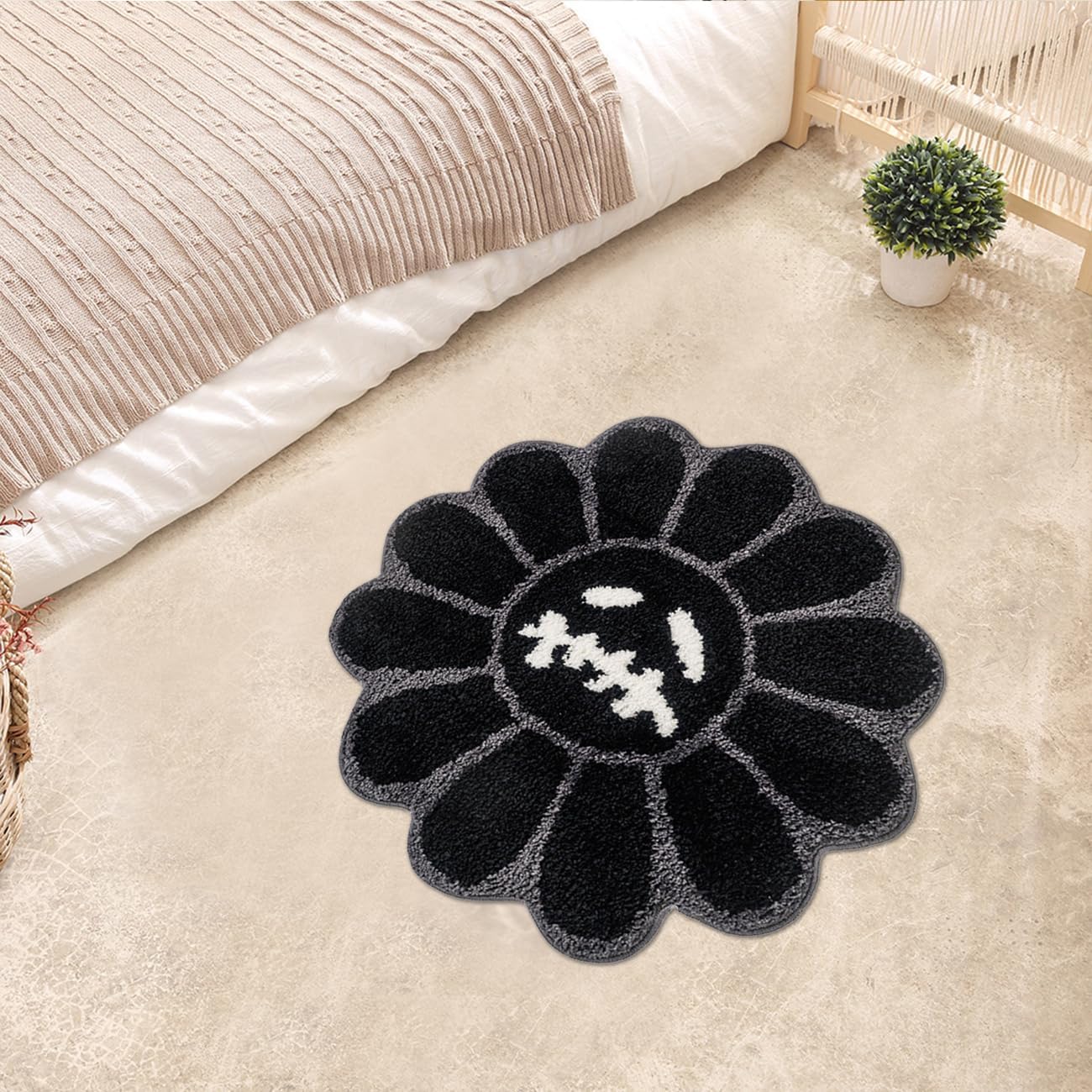 Amazon.com: Trippy Smile Face Rug, Bathroom Rug Funny Gothic Flower ...