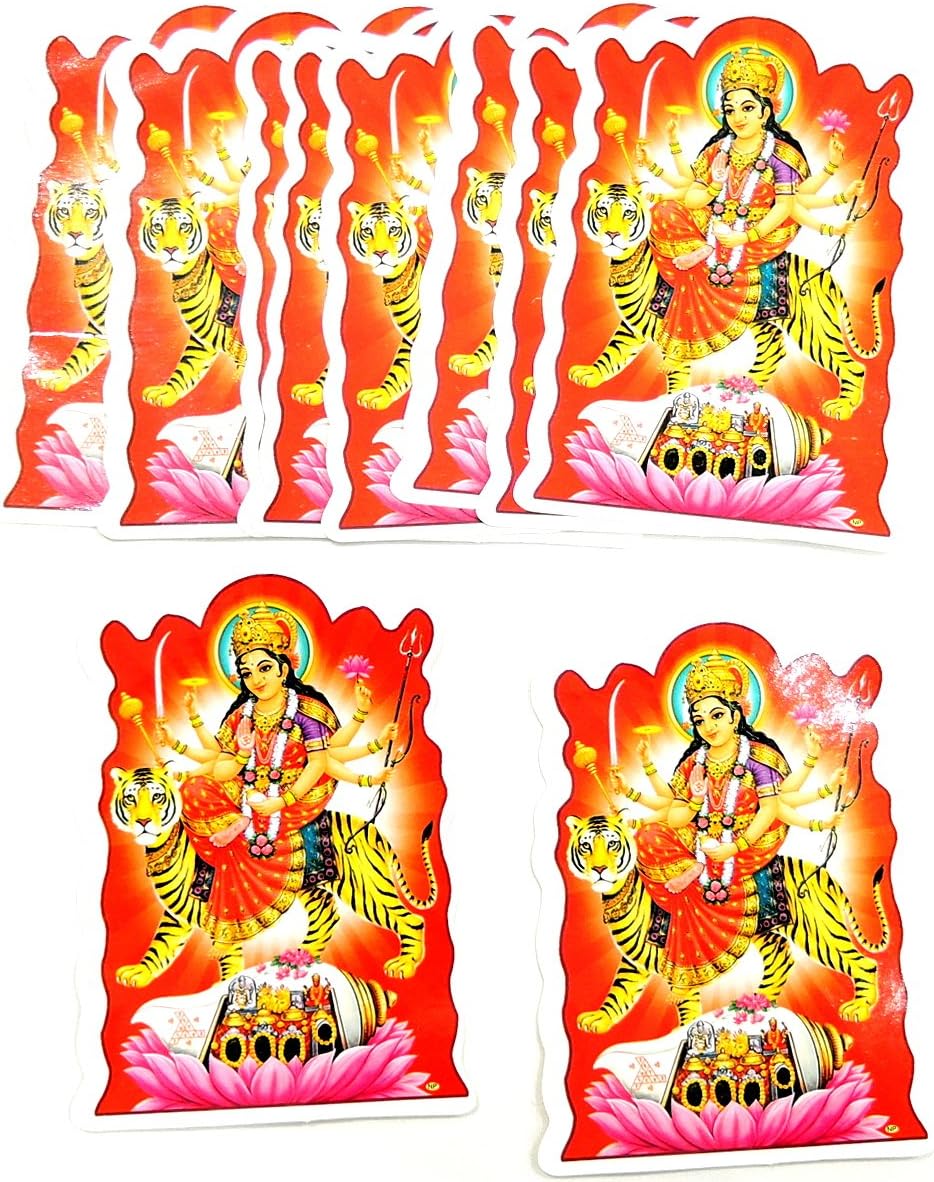 Amazon.com: Large Goddess Durga Stickers with Set of 10: Size - 5" X 3. ...