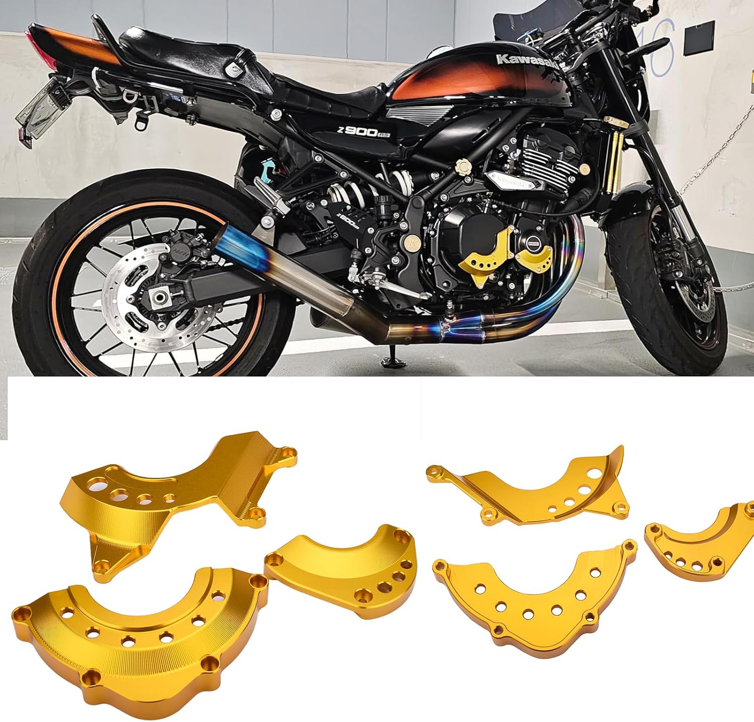 Amazon | LEDISHUN エンジンカバー エンジンスライダー エンジンガード カワサキ Z900 Z900RS Z900RSCAFE 全年式 に適用 (ゴールド) | エンジン ...