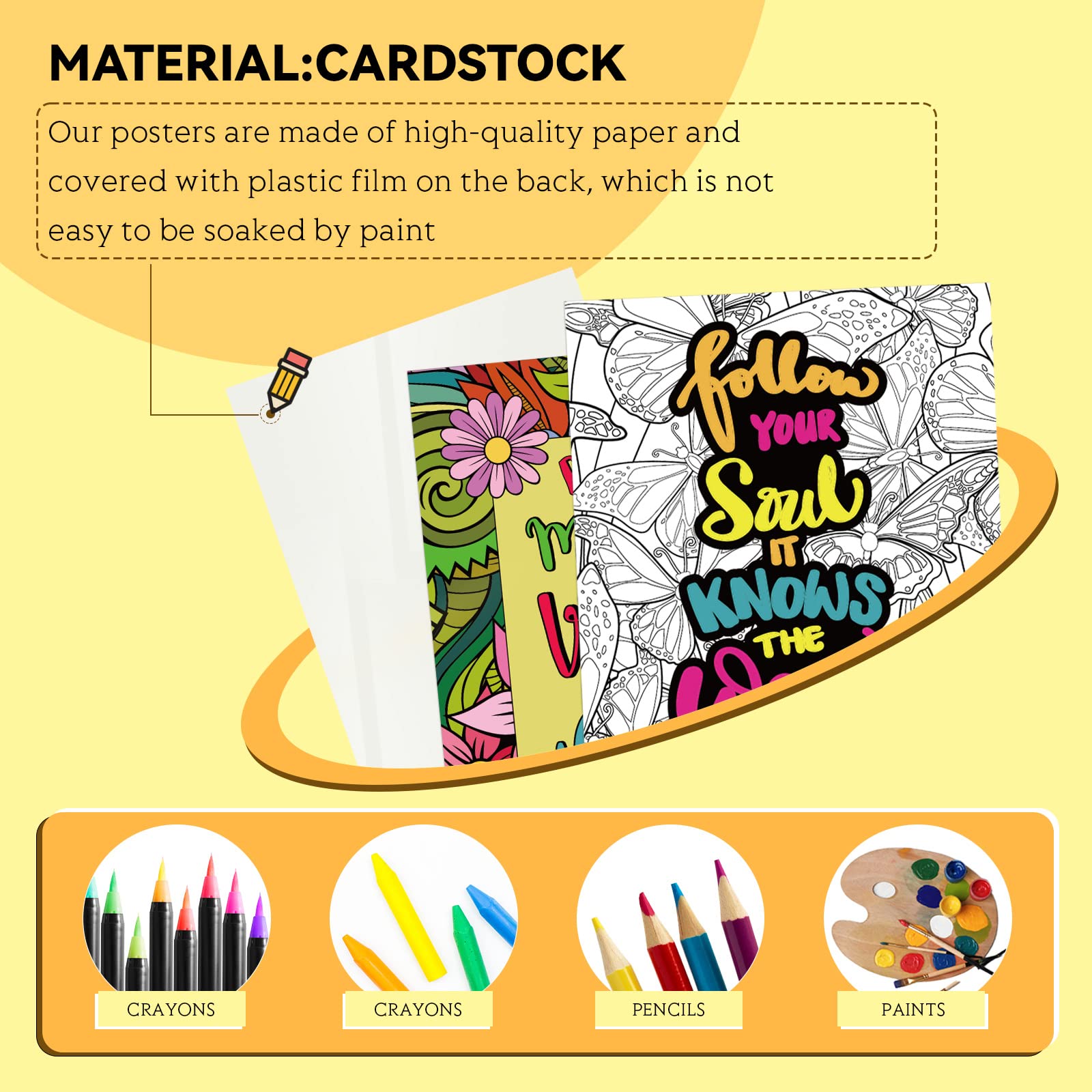 Snapklik.com : 24 Pack Inspirational Positive Coloring Posters For ...