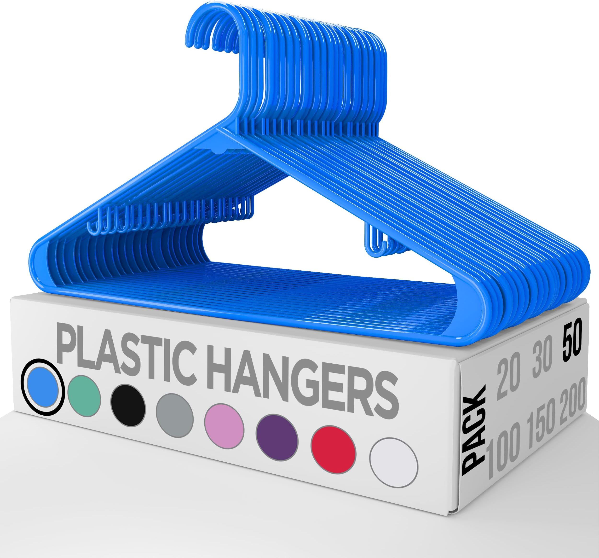 Amazon.com: Made in USA Super Heavy Duty Plastic Clothes Hangers Bulk ...