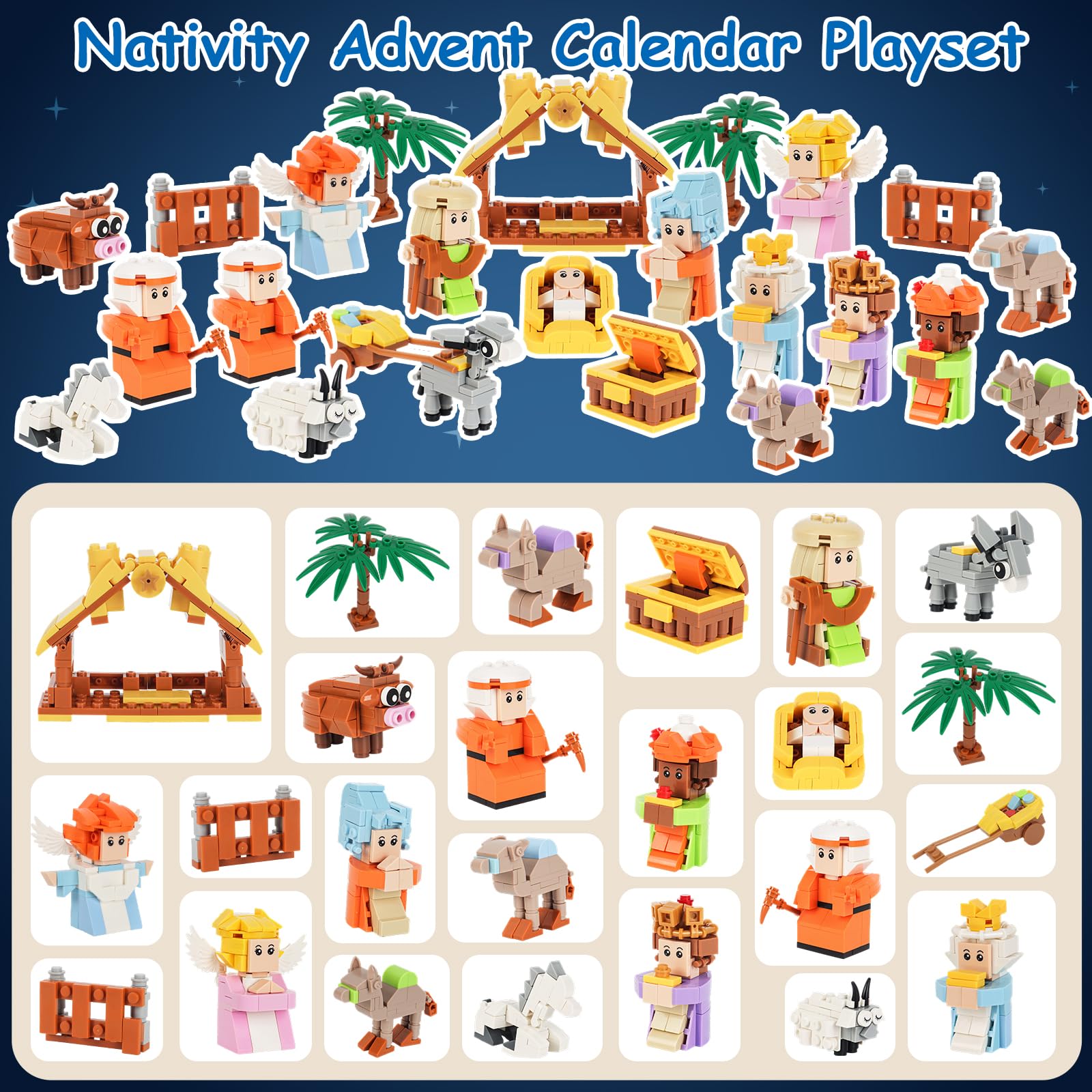 Snapklik.com : Nativity Advent Calendar 2025 For Kids - 24 Days ...