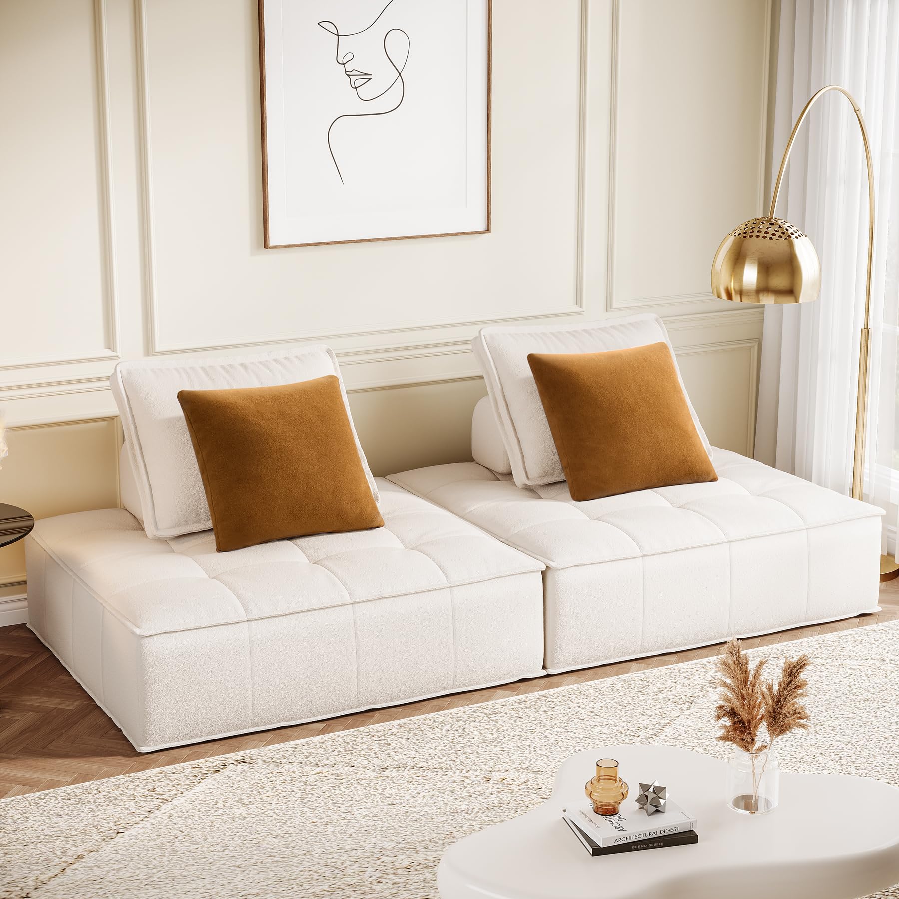 Amazon.com: Tribesigns Modern 2-Piece Square Sofa, 83.46" 2-Seat ...