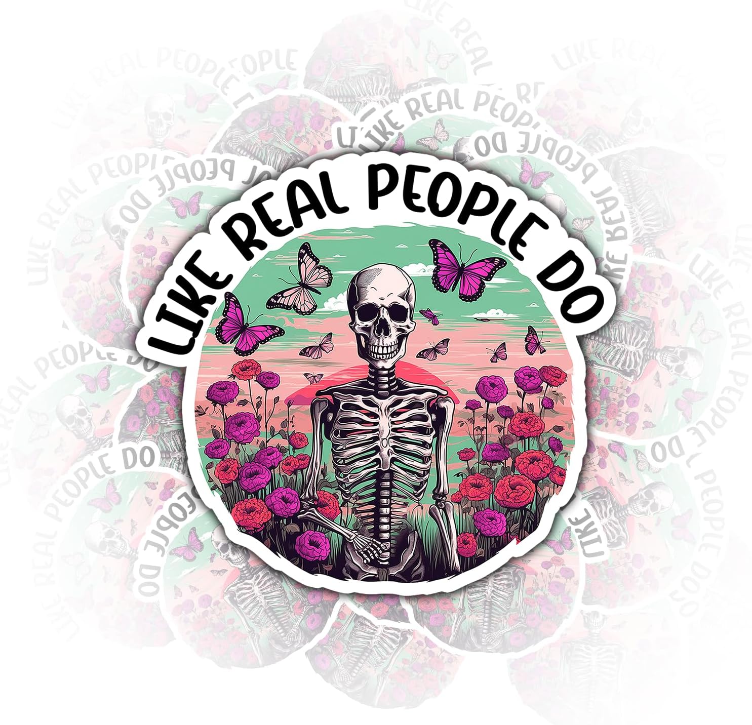 Amazon.com: 3PCS Like Real People Do Sticker Funny Skull Sticker for ...