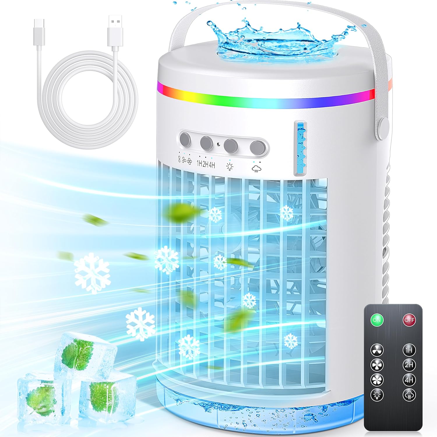 Amazon.com: Portable Air Conditioners Fan, 3 Speeds Evaporative Mini ...