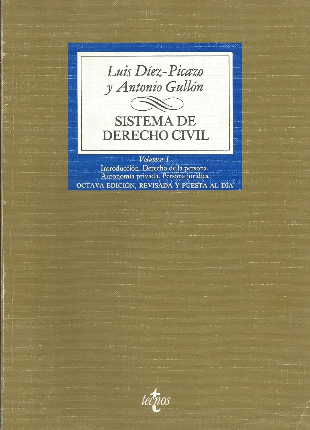 Amazon.fr - Sistema de derecho civil vol. I - Diez Picazo, Luis, Gullon ...