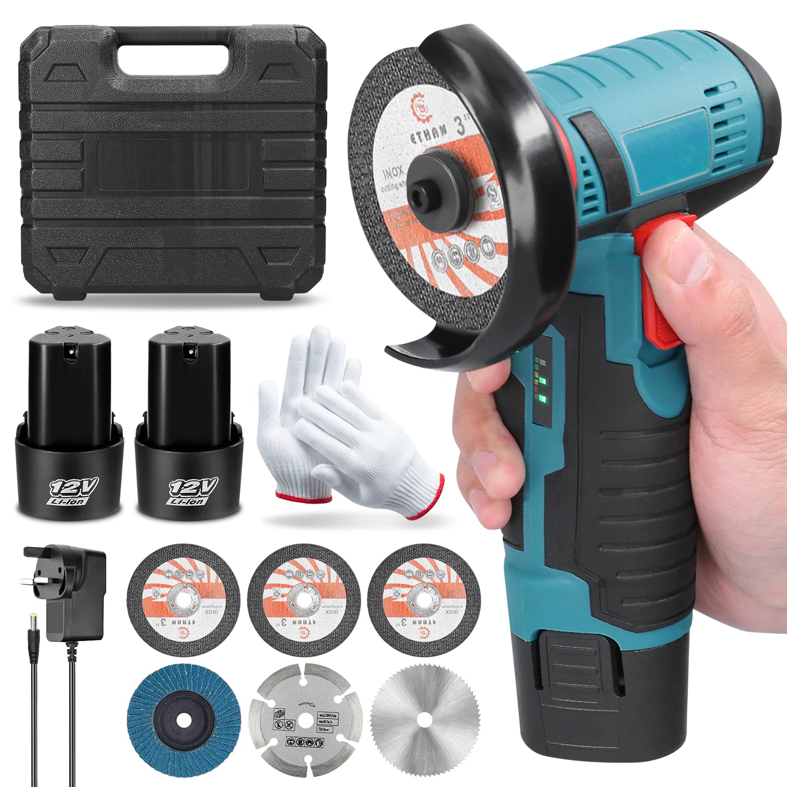 Mini Meuleuse D'Angle Sans Fil 19500RPM 12V Professional Disqueuse Sans ...