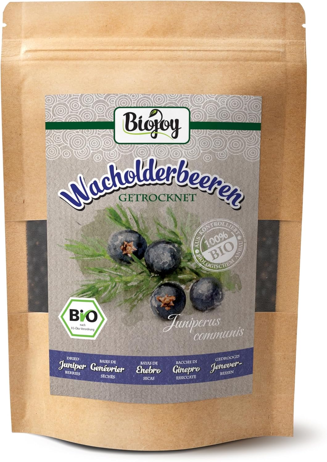 Biojoy Baies de Genièvre BIO (100 g), séchées et entières, Thé de ...