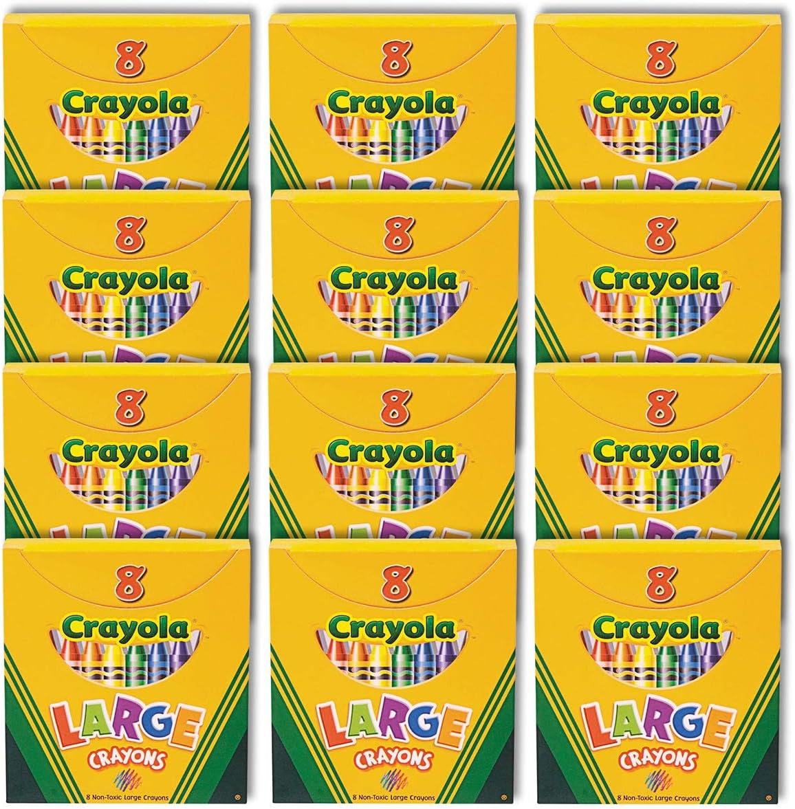 Amazon.com: Crayola Large 8-Count Crayon Classpack - 12 Boxes