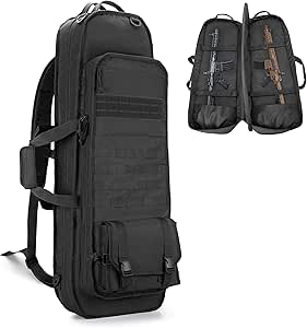 GOBUROS Tactical Rifle Backpack Fits 36 Inches Rifles, Soft Rifle Case ...