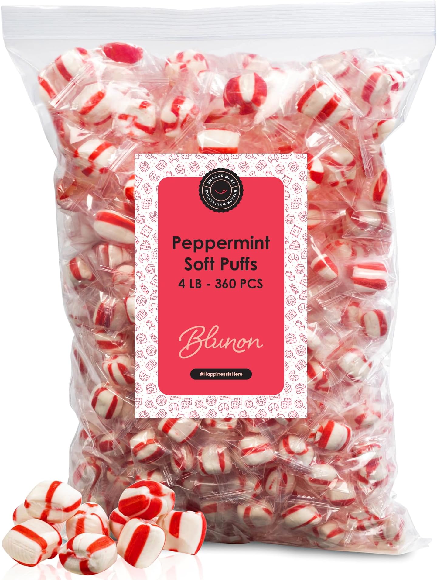 Amazon.com : Peppermint Puffs Candy Mints - 4 Pound Bulk Individually ...