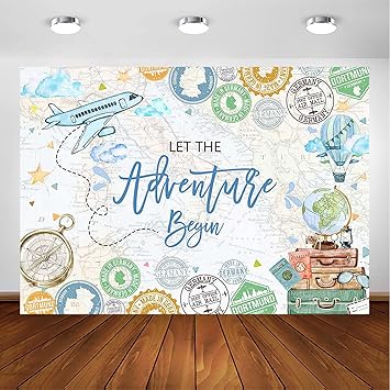 Amazon.com : Avezano Adventure Backdrop Let The Adventure Begin Theme ...