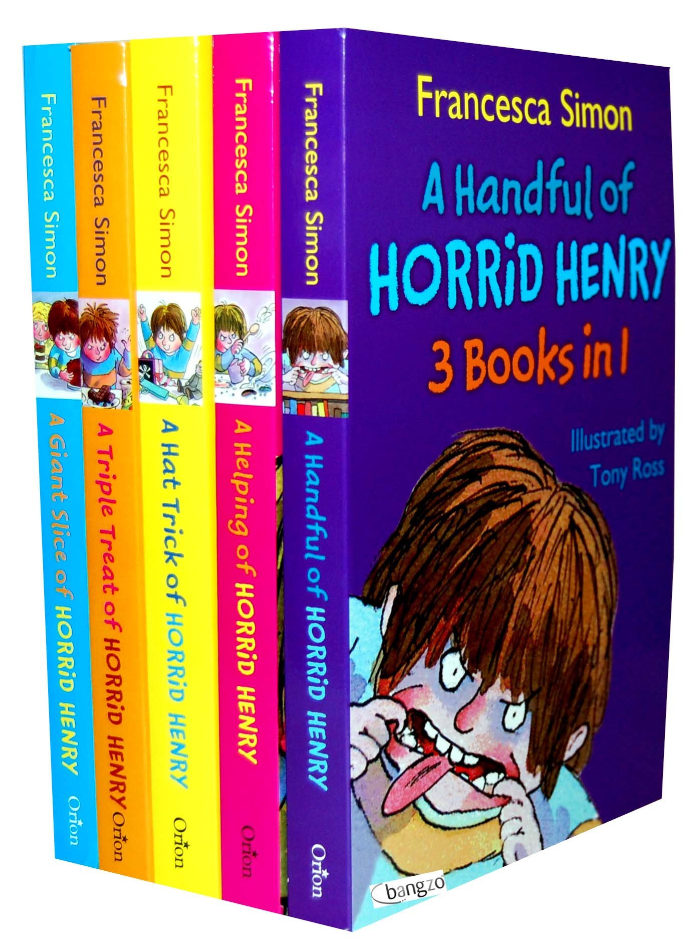 Francesca Simons Horrid Henry 15 Titles In 5 Books Collection ...