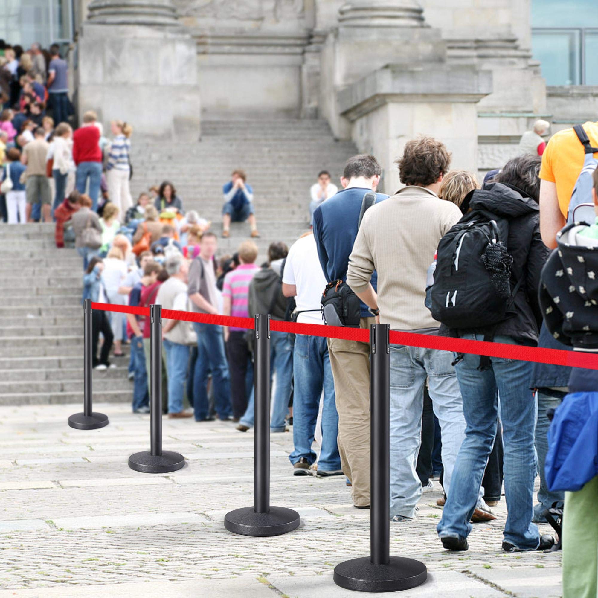 Snapklik.com : Yaheetech 6-Pack Stanchion Post Rope Barriers - Heavy ...