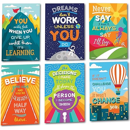 Amazon.com : Sweetzer & Orange Growth Mindset Posters for Middle and ...