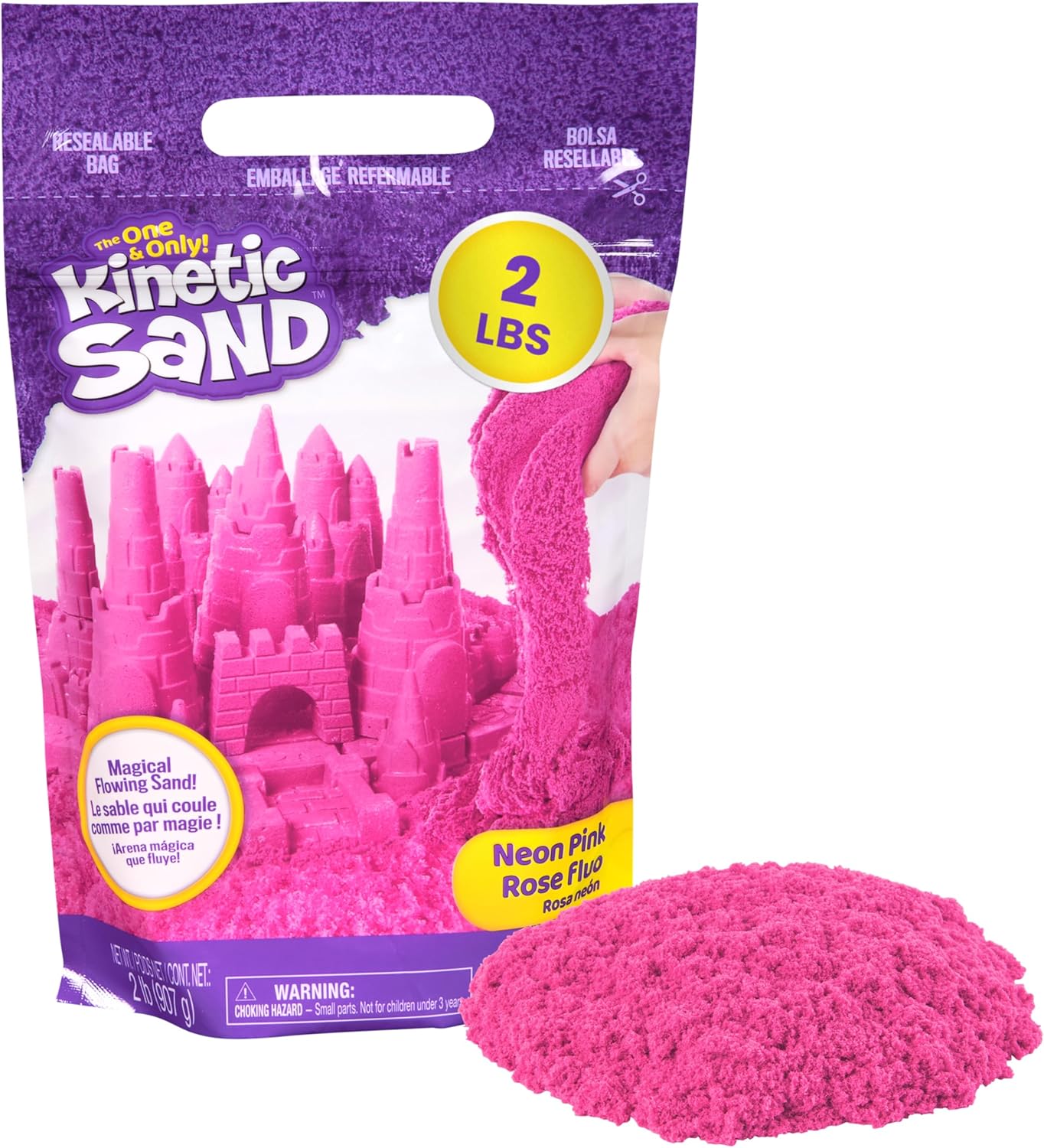 Amazon.com: Kinetic Sand, 2lbs Pink Play Sand, Moldable Sensory Toys ...