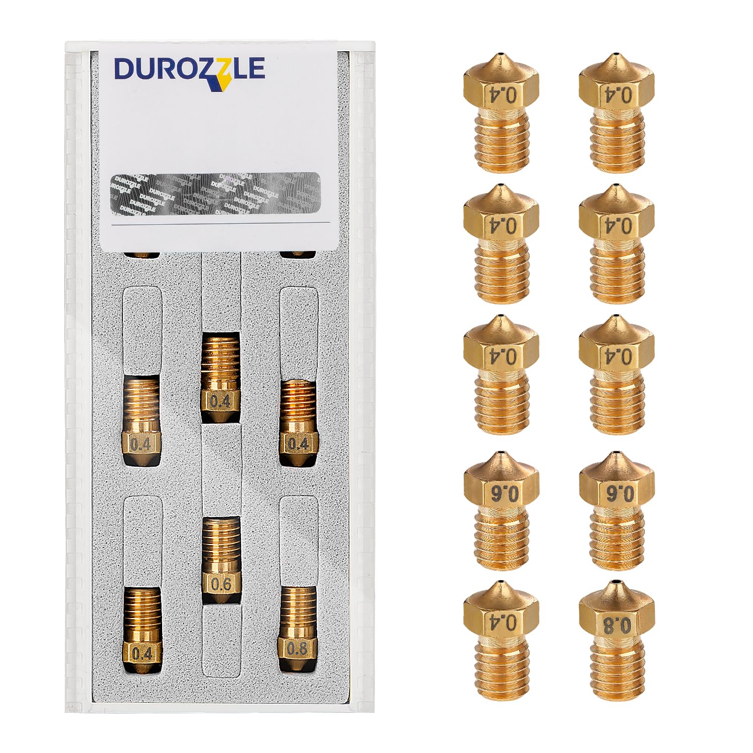 Amazon.com: DUROZZLE E3D V6 Nozzles 3D Printer Brass Nozzles Kit 0.4mm 0.6mm 0.8mm with Storage ...