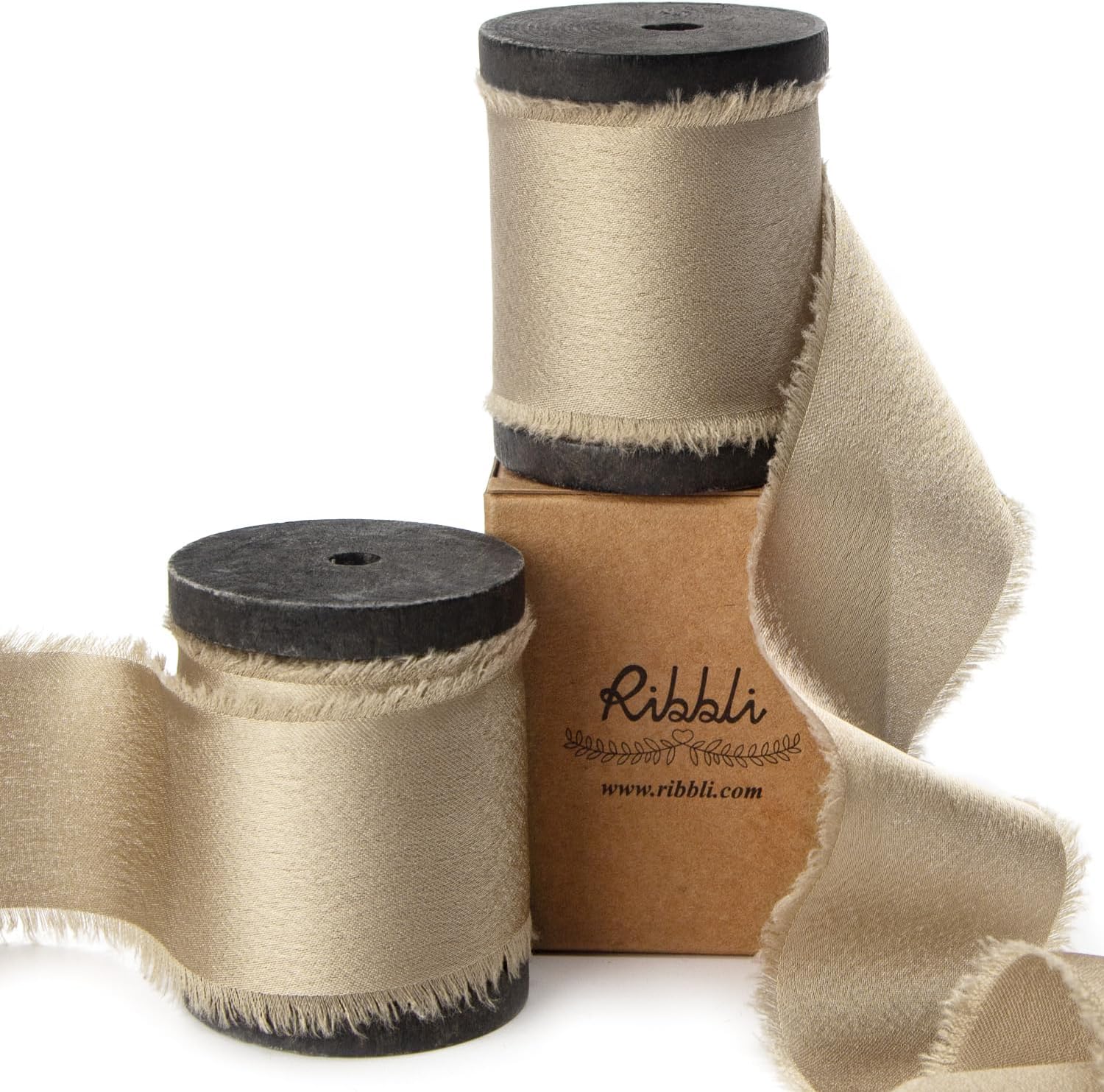 Amazon.com: Ribbli Champagne Gold Silk Satin Ribbon 1.5 Inch x 12 Yard ...